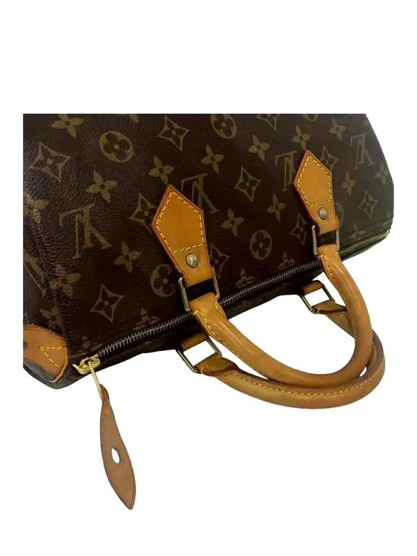 LOUIS VUITTON 1993 Monogram Totem Speedy 30 Boston Bag - Brown