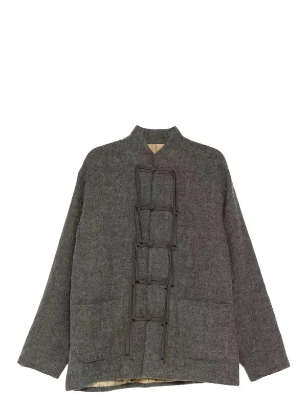 UMA WANG Frog-fastening Virgin Wool Jacket - Grey