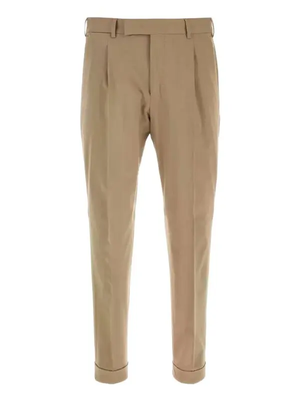 PT TORINO Pleated Turned-up Trousers - Neutrals