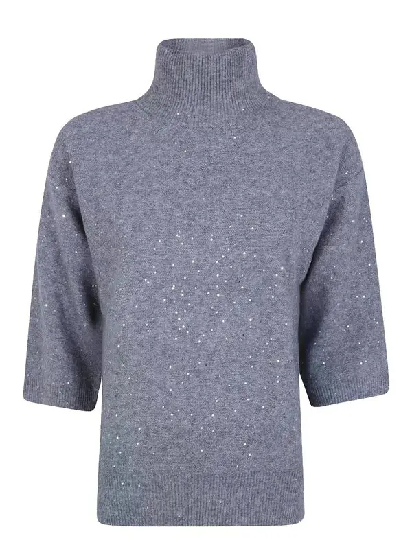 Seventy Sequin-embellished High-neck Sweater - Grey