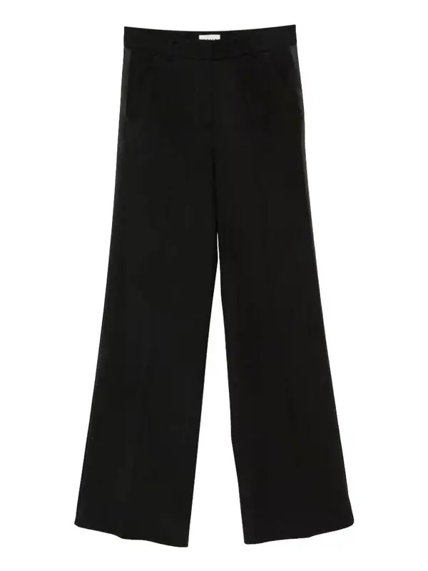 P.a.r.o.s.h Satin-trim Pressed-crease Trousers - Black