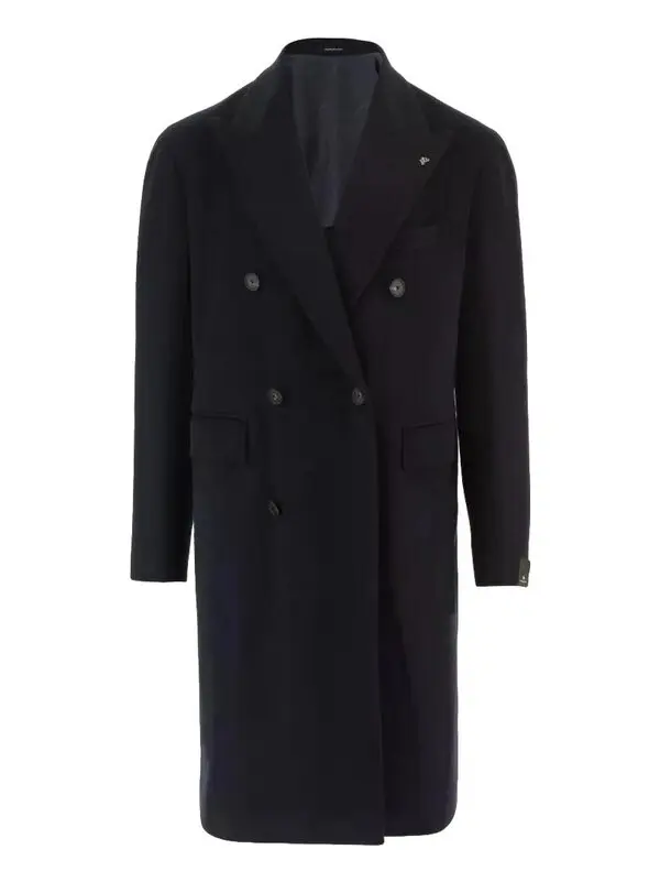 Tagliatore Double-breasted Peak-lapel Coat - Blue