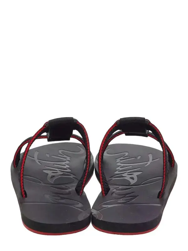 CHRISTIAN LOUBOUTIN Flat Logo Strap Sandals - Black