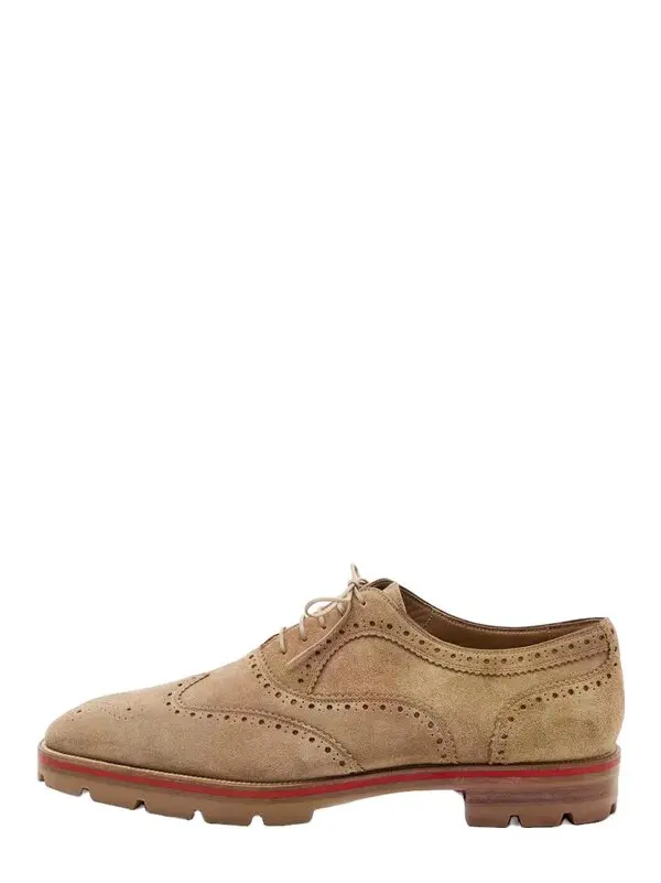 CHRISTIAN LOUBOUTIN Suede Wingtip Oxford Shoes - Neutrals