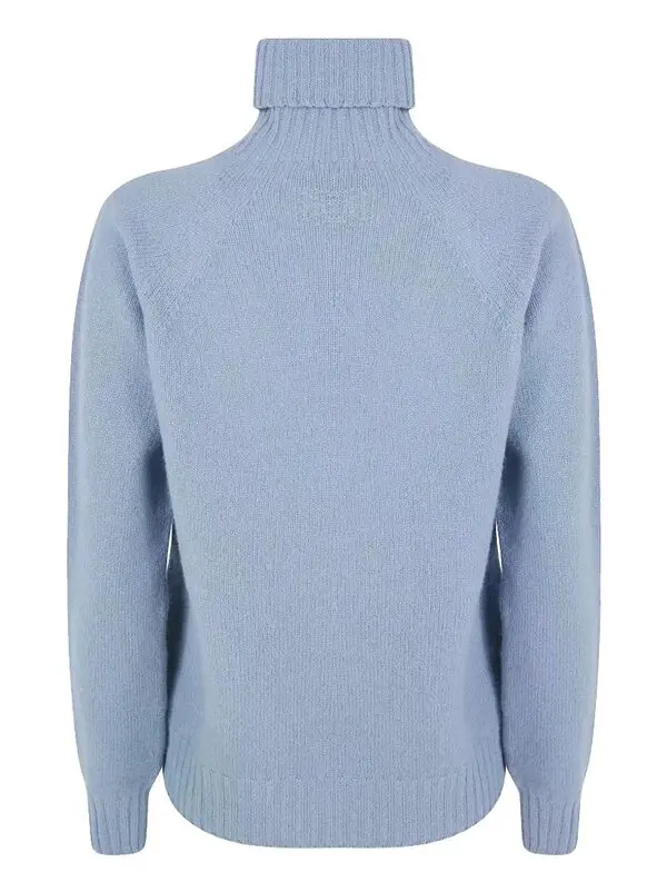 DRUMOHR Wool Roll Neck Raglan Sweater - Blue