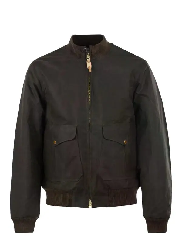 CECCARELLI Waxed-cotton Bomber Jacket - Brown