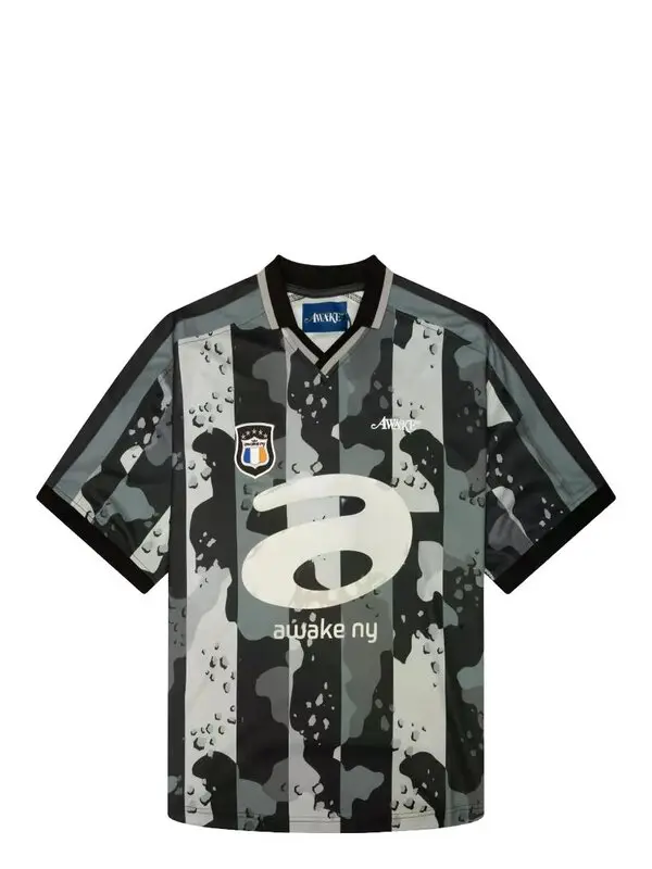 AWAKE NY Camouflage-print Striped T-shirt - Black
