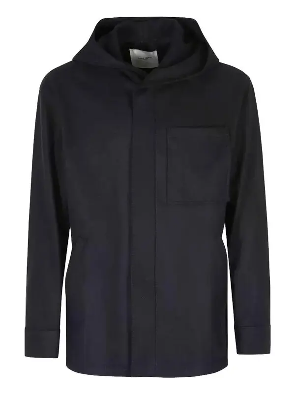 PAOLO PECORA Long-sleeve Hooded Jacket - Blue
