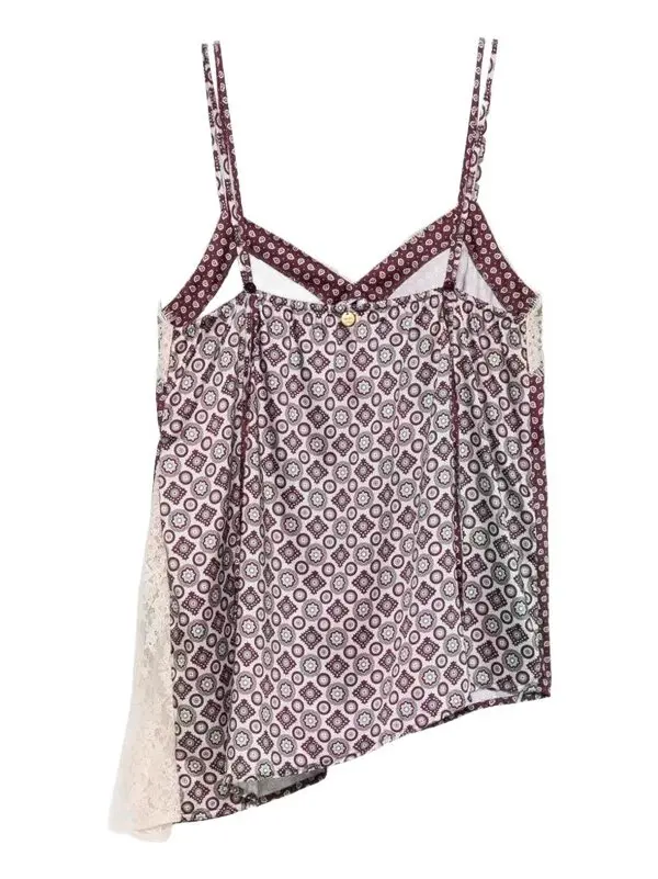 Liu Jo Lace-trim Asymmetric Top - Purple