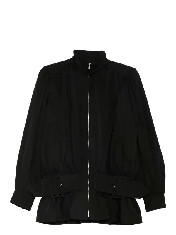 FETICO Belted Zip-up Top - Grey