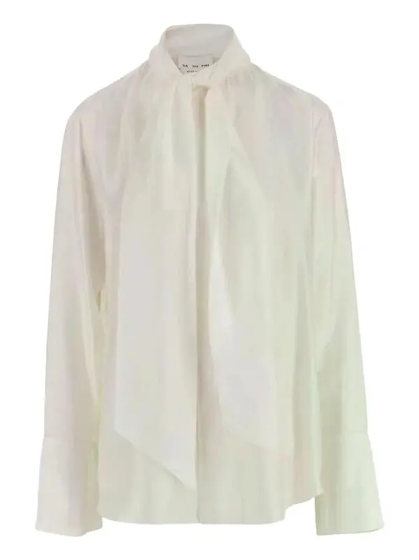 SA SU PHI Pussy-bow Shirt - Neutrals