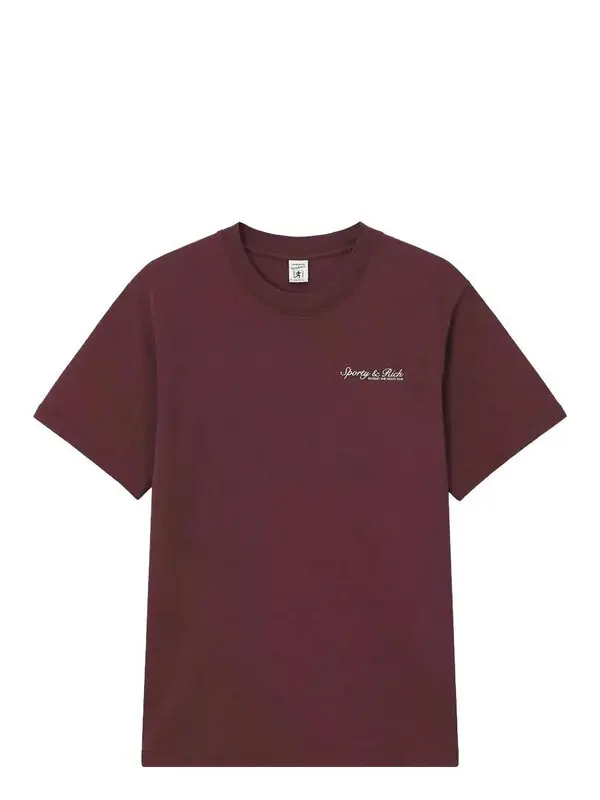 SPORTY & RICH Syracuse Cotton T-shirt - Red