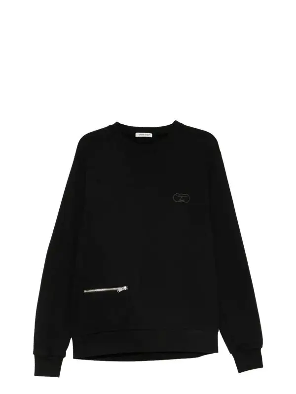 Undercover Zip-detail Embroidered Sweatshirt - Black
