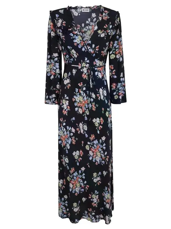 Rixo Amelia Floral Print Maxi Dress - Black