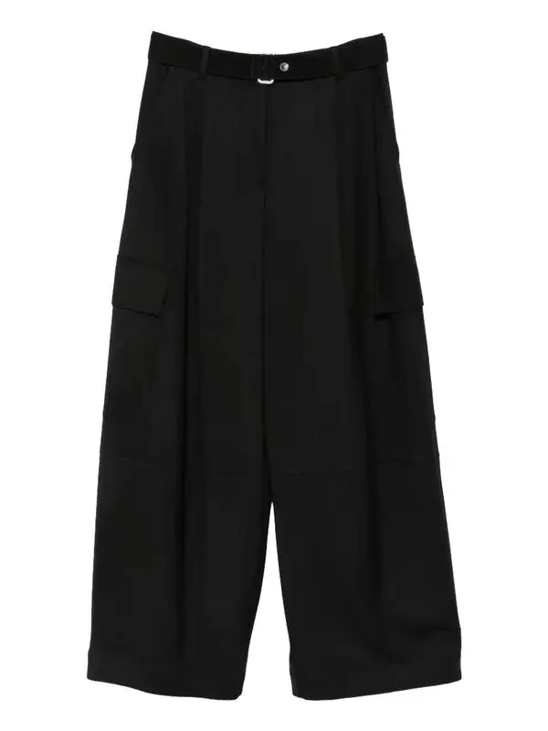 P.a.r.o.s.h Belted Wide-leg Cargo Pants - Black