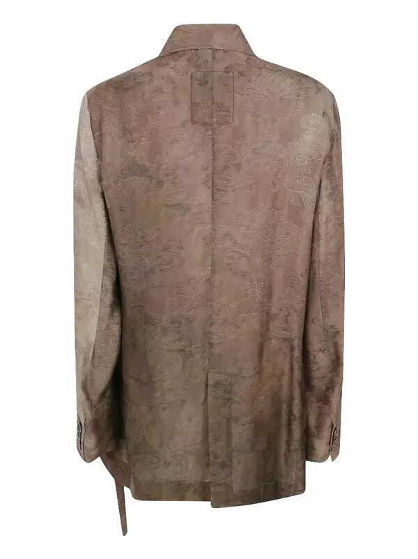 UMA WANG Damask-pattern Jacket - Brown