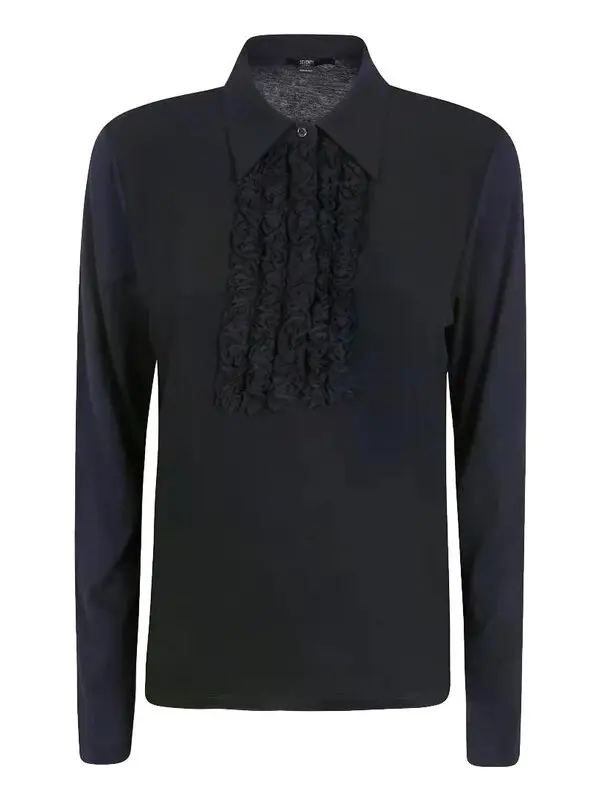 Seventy Ruffle-trimmed Long-sleeve Shirt - Black