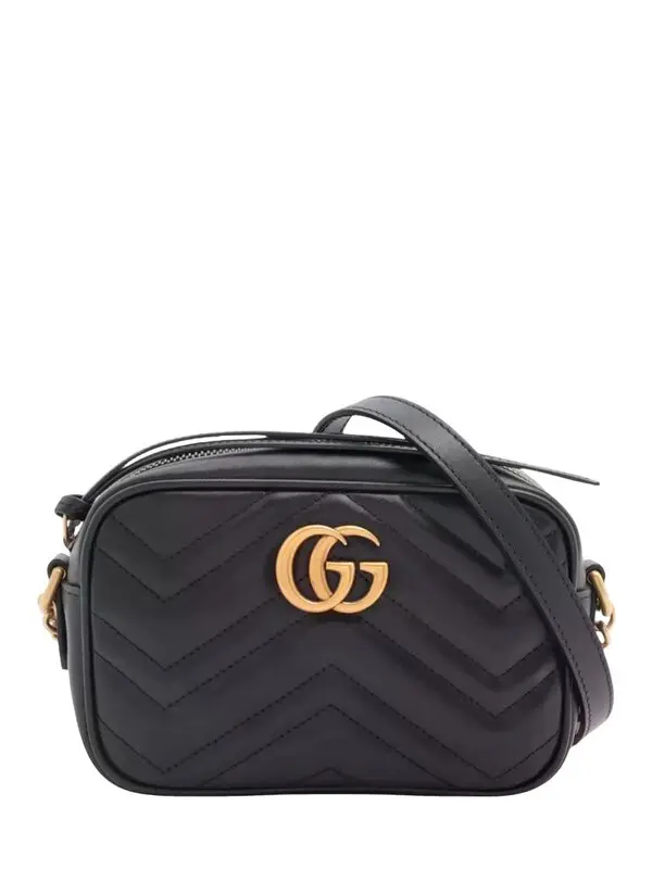 Gucci Gg Marmont Matelassé Leather Crossbody Bag - Black