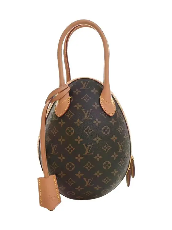 LOUIS VUITTON Monogram And Calfskin Egg Bag Satchel - Brown