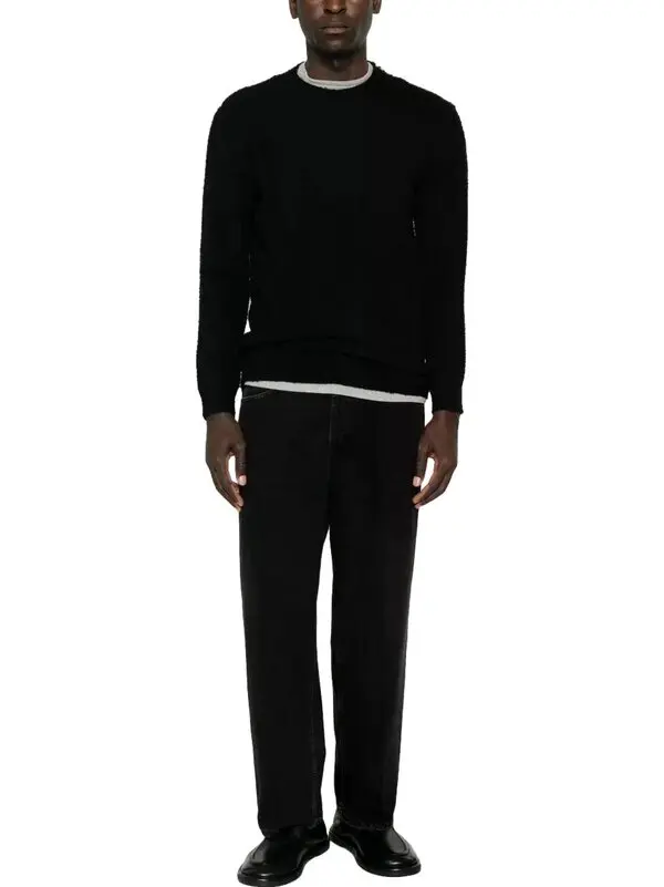 SCAGLIONE Bouclé Distressed Sweater - Black
