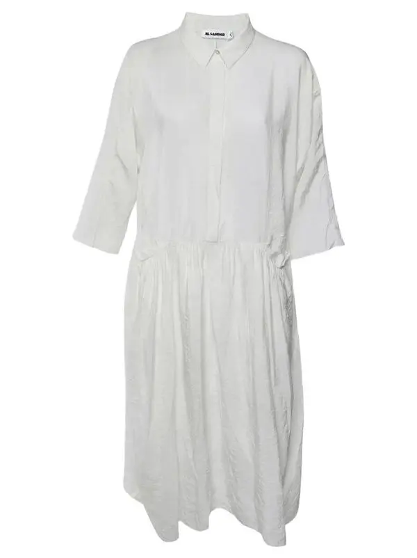 JIL SANDER Textured Midi Dress - Neutrals