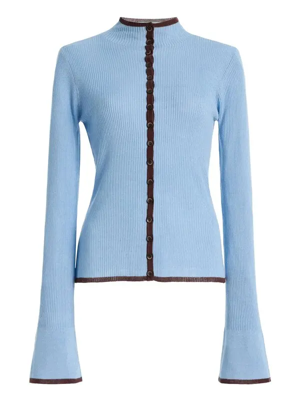 THIRD FORM Bound Knit Cardigan - Blue