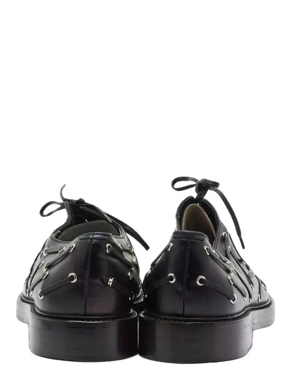 Dior Leather Eyelet Lace-up Derby Shoes - Black