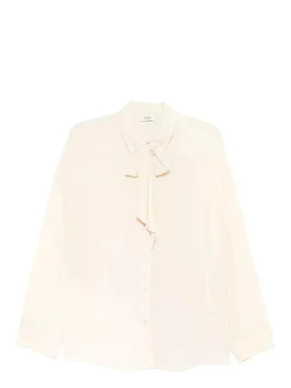 Liu Jo Pussy-bow Long Sleeve Shirt - Neutrals
