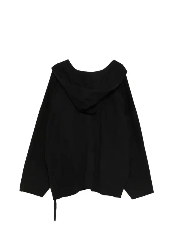Rick Owens V-neck Asymmetric Hoodie - Black