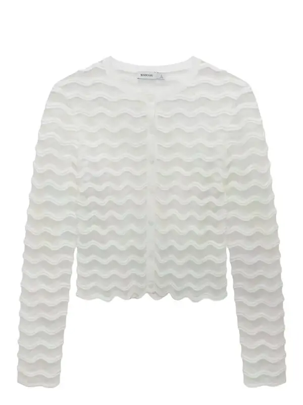 Simkhai Maxime Wavy-motif Cropped Cardigan - White