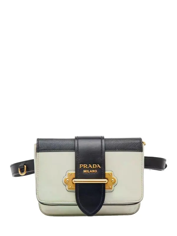 Prada Cahier Logo-detail Belt Bag - Neutrals