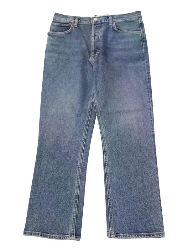 AGOLDE Riley Straight Leg Cropped Jeans - Blue