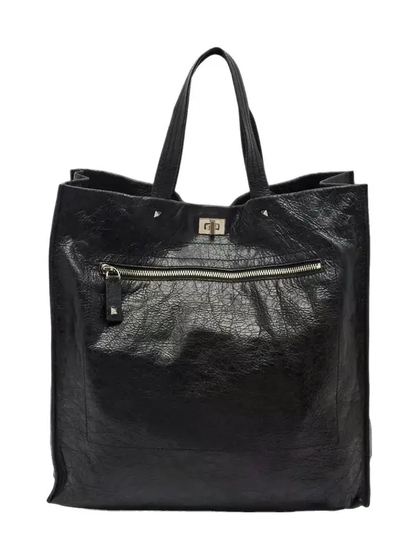 Valentino Garavani Rockstud Leather Tote Bag - Black