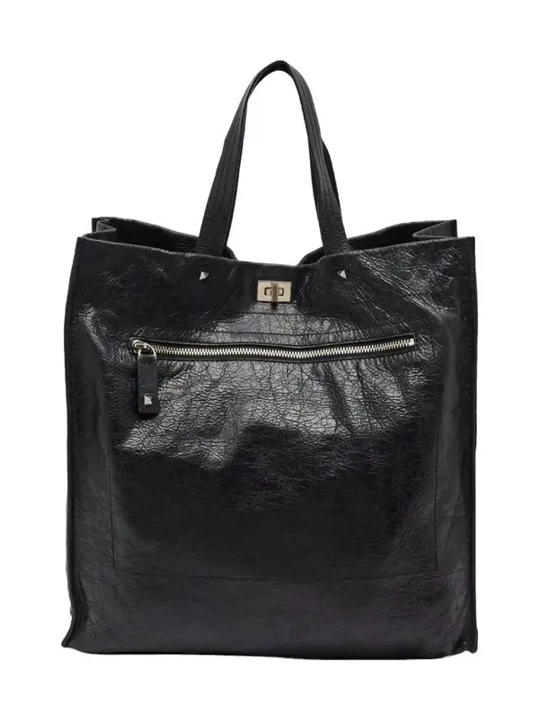 Valentino Garavani Rockstud Leather Tote Bag - Black