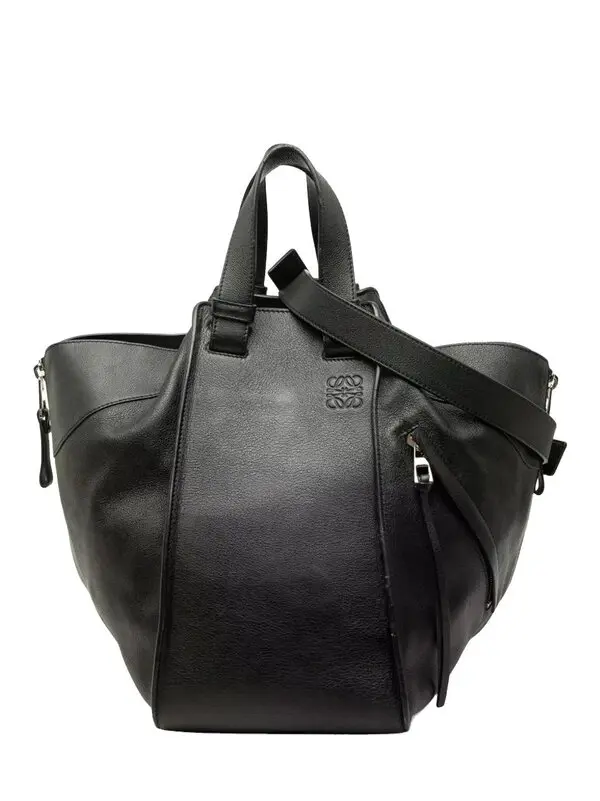 Loewe Medium Leather Hammock Satchel - Black