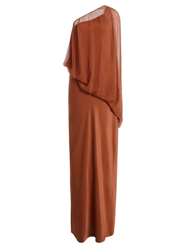 THIRD FORM Exclusive Solstice One-shoulder Satin Maxi Dress - Orange