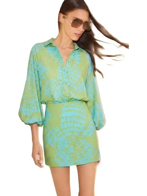 Alexis Meara Linen-blend Top - Print