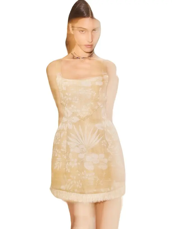 Alexis Marlo Cotton-blend Mini Dress - Nude