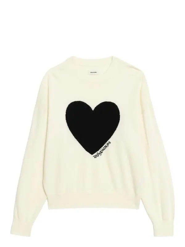 Zadig&Voltaire Soulo Heart Motif Sweater - Ecru