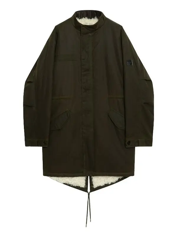 Zadig&Voltaire Waxed Cotton Parka With Faux Fur Lining And Stand Collar - Moss