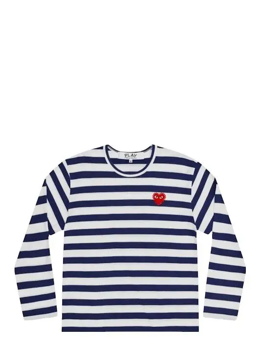 Play Comme Des Garcon Heart Rhinestone P1t805 T-shirt - Navy Blue