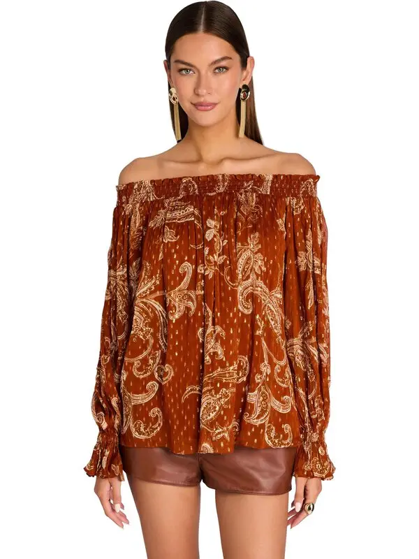 Hemant & Nandita Leya Smocked Off Shoulder Top - Multi