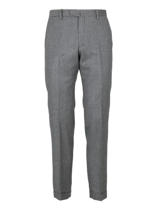 BRIGLIA 1949 Cuffed Wool Trousers - Grey