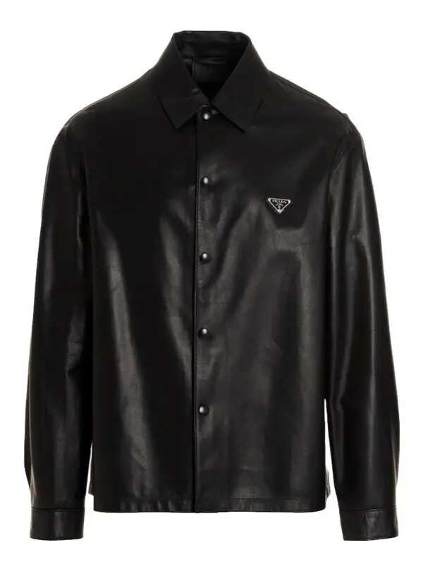 Prada Nappa Leather Shirt - Black