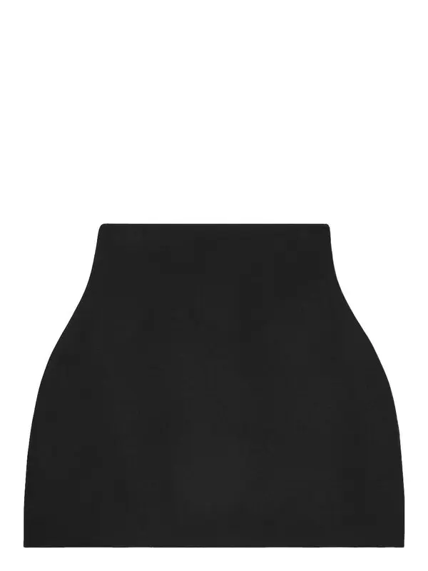 Celine Mini Skirt In Wool And Silk Cady - Black