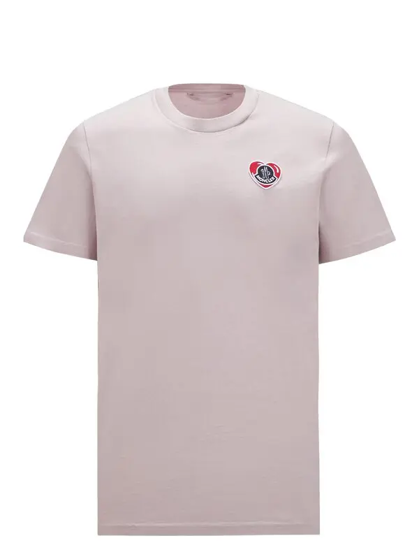 Moncler Logo Patch Crewneck T-shirt - Pink