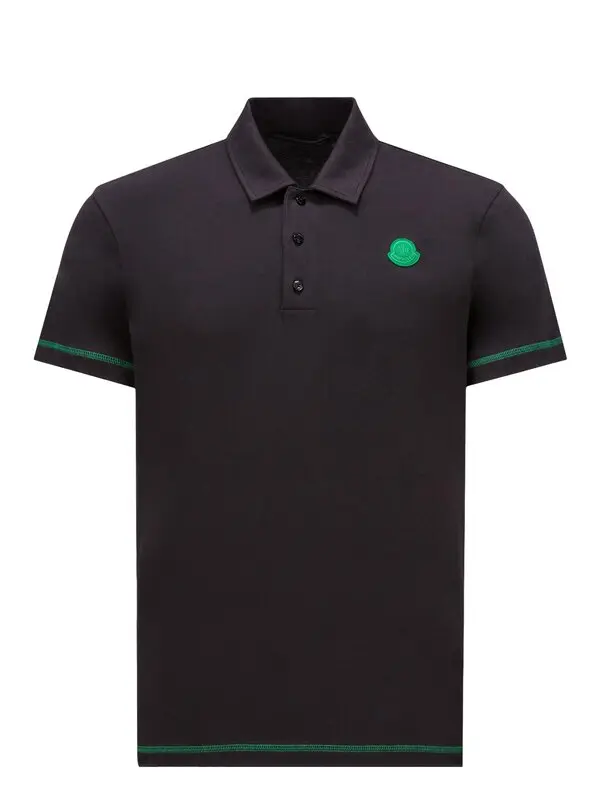 Moncler Logo Patch Polo Shirt - Black