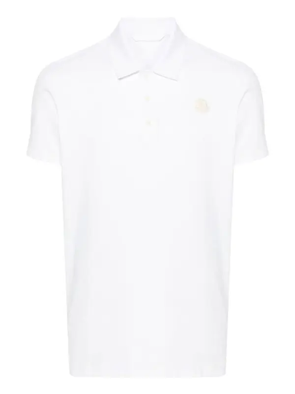 Moncler Logo-patch Cotton Polo Shirt - White