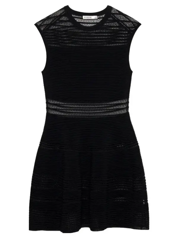Simkhai Matte Yarn Mini Dress With Lace And Ottoman Stitch Detail - Black
