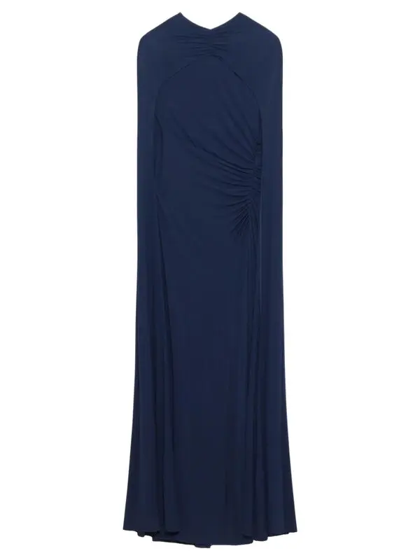 Simkhai Draped-neck Knit Gown - Midnight Blue